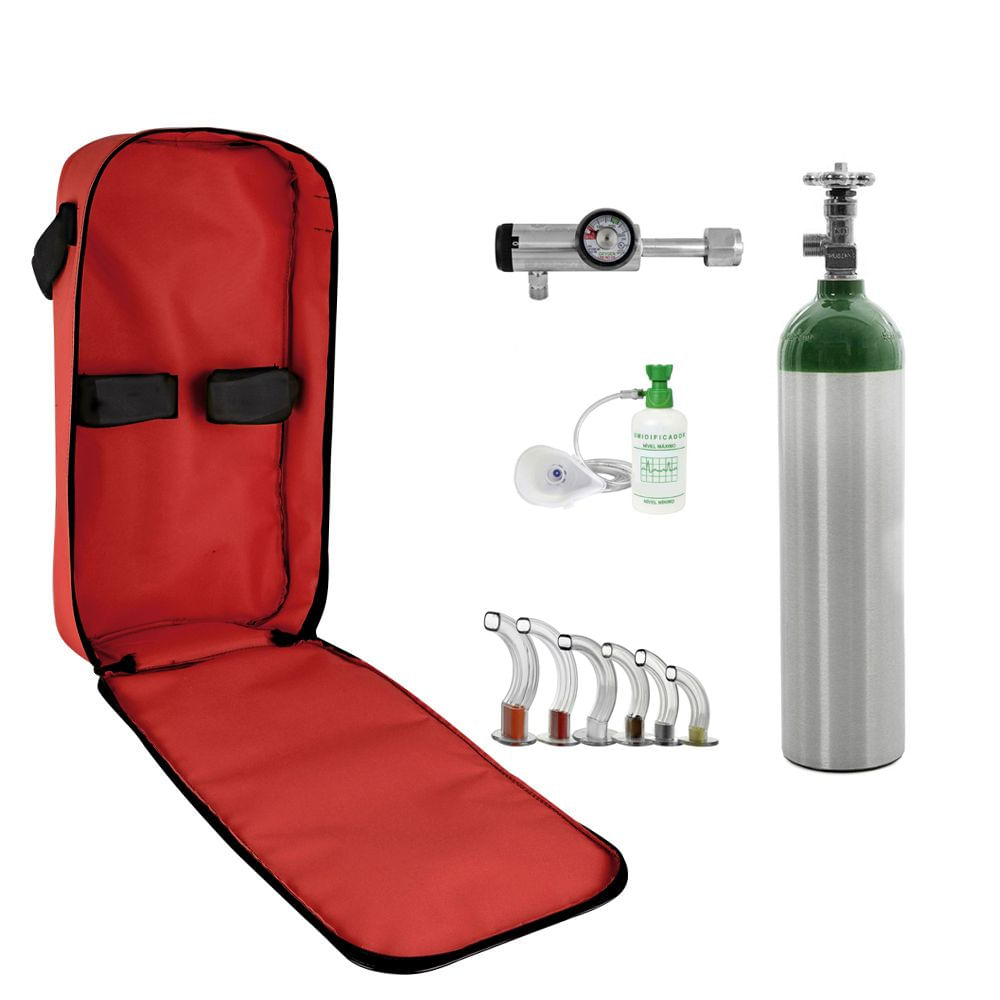 Centercor Hospitalar - Kit Oxigênio 3L Alumínio com Bolsa Vermelha Sem ...